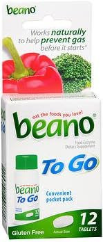 Beano To Go Dietary Supplement Tablets 12 Ct Pack Of 5