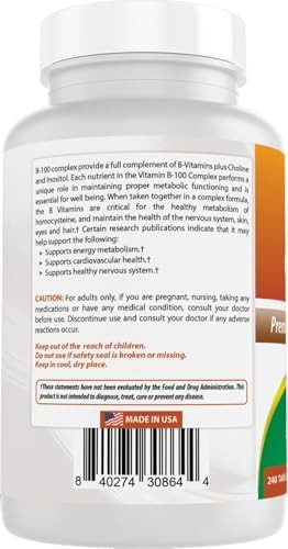 Best Naturals Vitamin B Complex With Inositol Paba 240 Tablets Made In ...