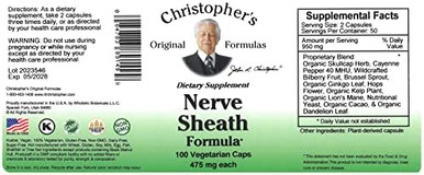 Christopher'S Original Formulas Nerve Sheath Formula Capsule 100 Ct.