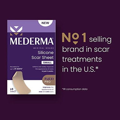 Mederma Scar Gel 50G Treats Acne Burns Surgery Scars + 4 Count Silicone ...
