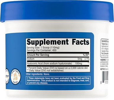 Nutricost Hyaluronic Acid Powder 50 Grams Water Soluble Fine Powder ...