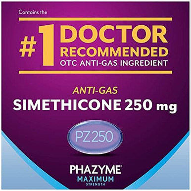 Phazyme Maximum Strength Gas And Bloating Relief 250 Mg Simethicone 36 ...