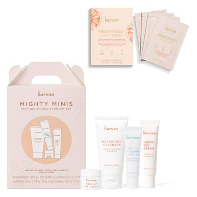 Karuna Mighty Minis Starter Set With Brightening+ Face Mask 4-Pack ...