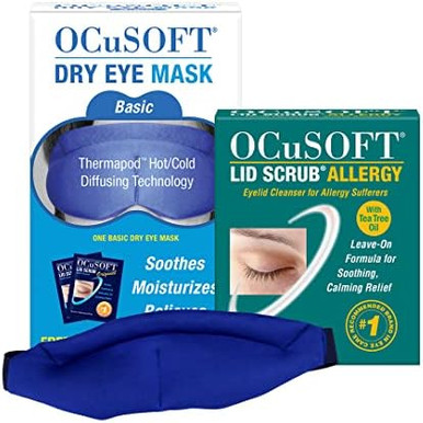 Ocusoft Lid Scrub Allergy & Dry Eye Mask Bundle - Soothes Red Irritated ...