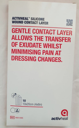 ActivHeal Silicone Wound Contact Layer 4x8 Wound Dressing