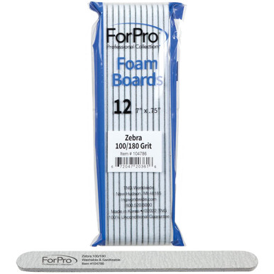 Forpro Professional Collection Nail Foam Boards Zebra 100/180 Grit ...