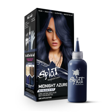 Splat Midnight Azure Semi-Permanent Blue Hair Color Kit No Bleach ...