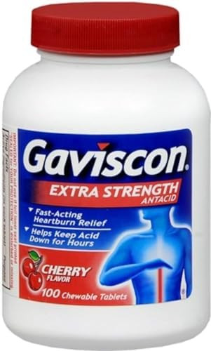 Gaviscon Antacid Extra Strength Cherry Chewable Tablets 100 Chewable ...