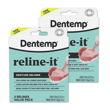 Dentemp Denture Reline Kit Value Pack - Advanced Formula Reline It ...