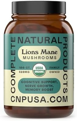 Complete Natural Products Organic Lion'S Mane Mushroom Capsules, Vegan ...