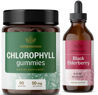 Herbamama Chlorophyll And Black Elderberry Kit - Bundle Of 50Mg ...