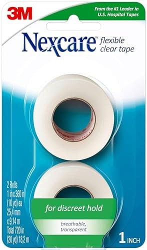 Nexcare 3M Flex Clear First Aid Tape 1-Inch X 10-Yard 2 Rolls Per Pack ...