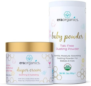 Era Organics Organic Baby Powder & Diaper Rash Cream– Usda Organic Talc ...