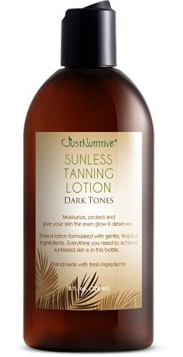 Sunless Tanning Lotion Dark Tones Indoor Self-Tanner Dark Tanning Body ...