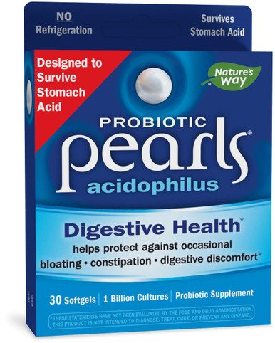 Natures Way Probiotic Pearls Acidophilus, 1 Billion Live Cultures, 30 ...