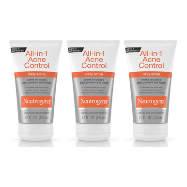 Neutrogena All-In-1 Acne Control Daily Face Scrub to Exfoliate & Treat ...