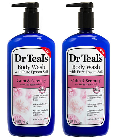 Dr Teal's Body Wash 2-Pack (48 Fl Oz Toal) Rose & Milk