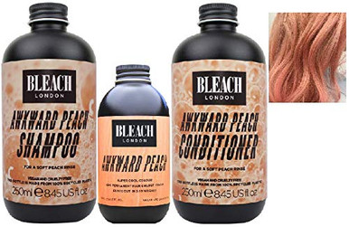 (Pack of 3) Bleach London Awkward Peach SHAMPOO x 250ml & CONDITIONER x ...