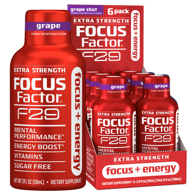 Focus Factor F29 Focus + Energy Shot – Extra Strength, Pack of 6 ...