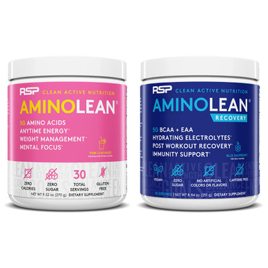 AminoLean Pre Workout Energy (Pink Lemonade 30 Servings) with AminoLean ...