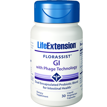 Life Extension FLORASSIST GI w Phage Tech 30 vegcaps