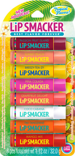 Lip Smacker Flavored Lip Balm Tropic Fever Pack of 8 Passion Fruit ...