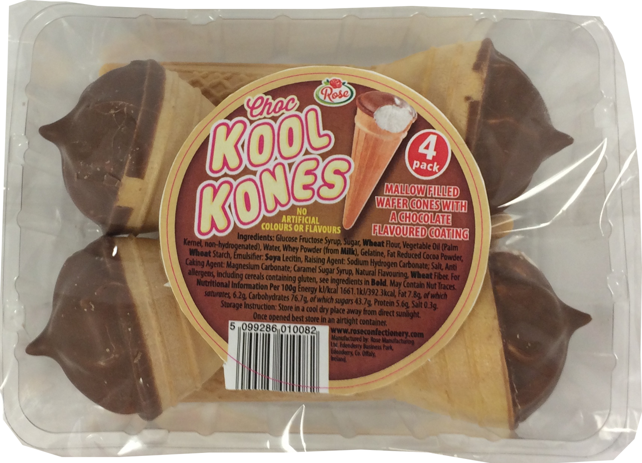 Choc Kool Kones 4Pk - NO VAT 1 x 28 x 60g (POR 53%)