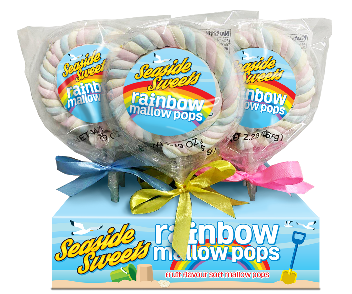 Seaside Mallow Swirl Lollipops - 4 x 12 x 40g (POR 37%)
