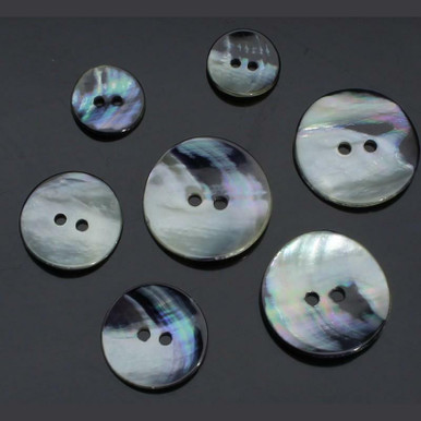Mother Of Pearl Silver-Grey Button 15-20-25mm - Wools Of Nations
