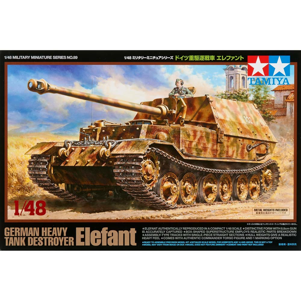 Buy the Tamiya - 1/48 Heavy Tank Destroyer Elefant Plastic Model Tank ...