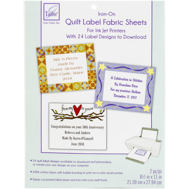 Great deals on June Tailor - Iron-On Ink Jet Printable Quilt Label ...