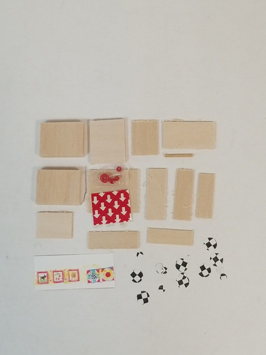 1/4 Scale Dollhouse Miniature Hutch with Table & Chairs Building Kits ...