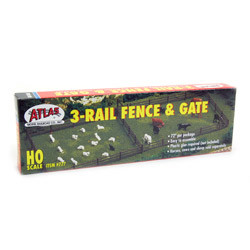 ATLAS HO Scale Rustic Fence & Gate Kit (777) 732573007772 B0006N73I8