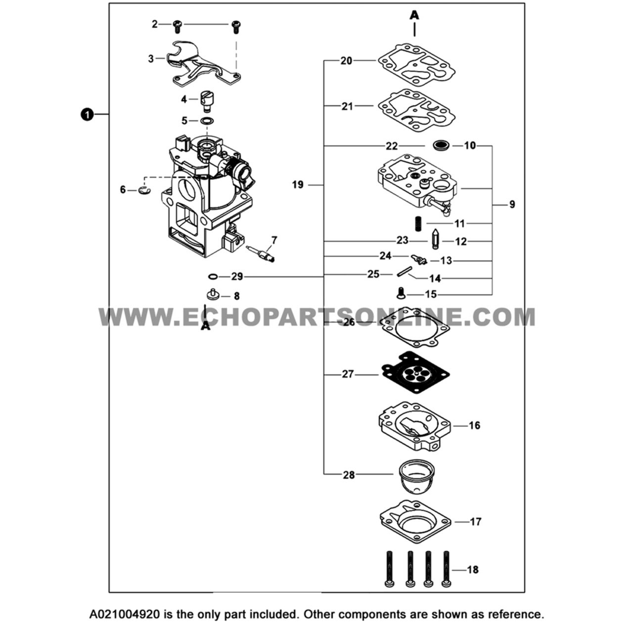 ECHO A021004920 - CARBURETOR (WYAB-1, PB-8010)