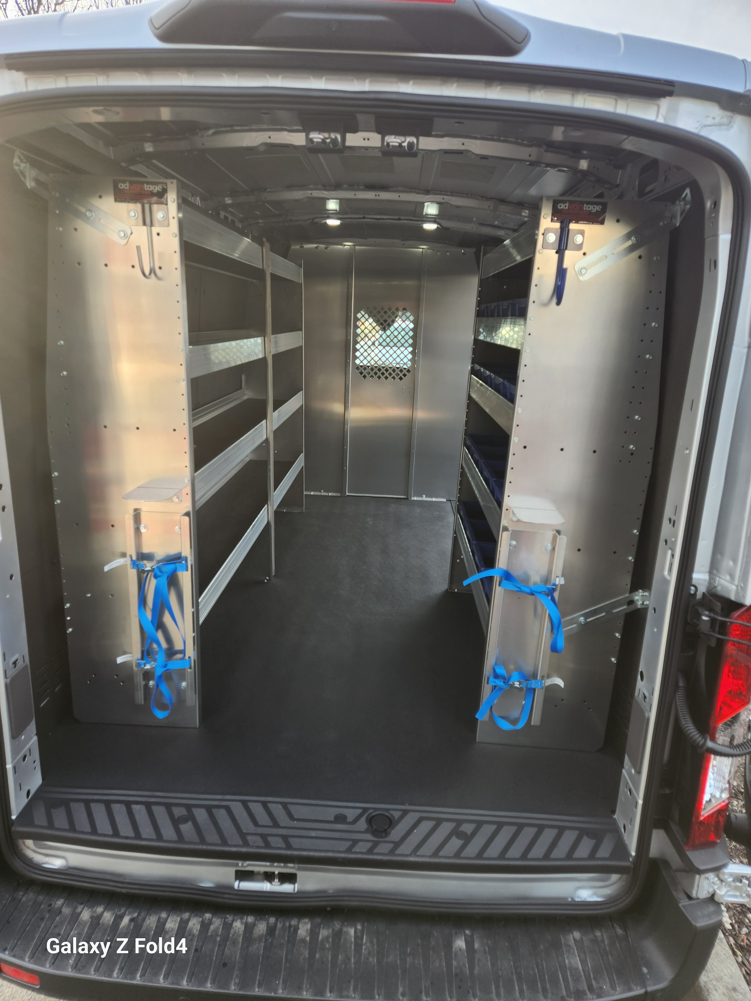 Transit Medium Roof Van Aluminum Plumbing Shelving Package
