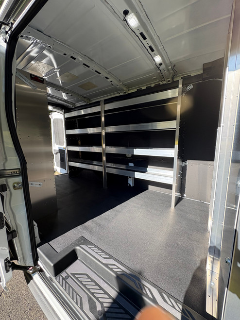 Transit Medium Roof Van Aluminum Base Shelving Package