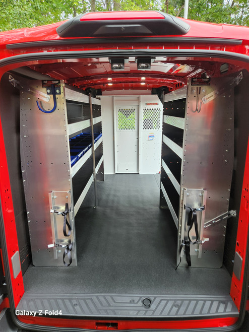 Transit Medium Roof Van Aluminum Plumbing Shelving Package