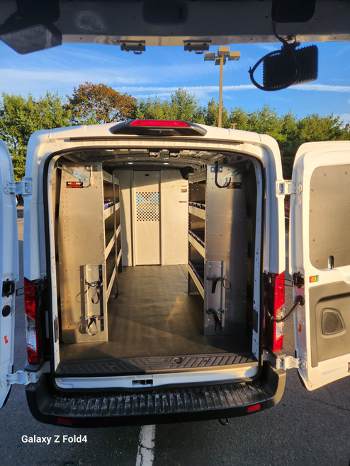 Transit Medium Roof Van Aluminum Plumbing Shelving Package