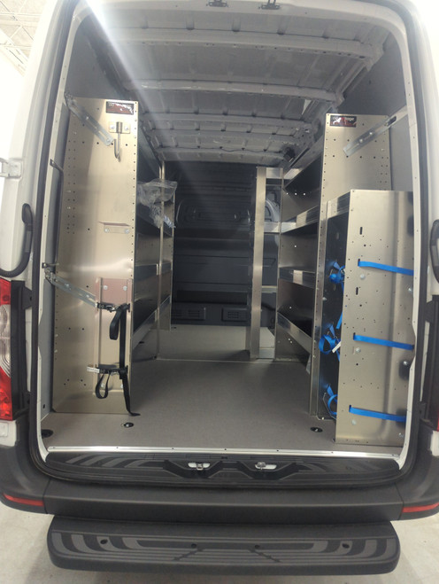 Sprinter 144” WB Van Aluminum HVAC Shelving Package