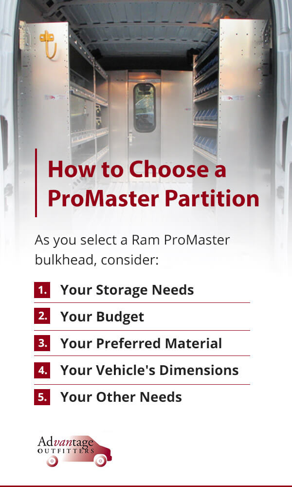 ProMaster Commercial Work Van Partitions & Dividers - Upfit Kits
