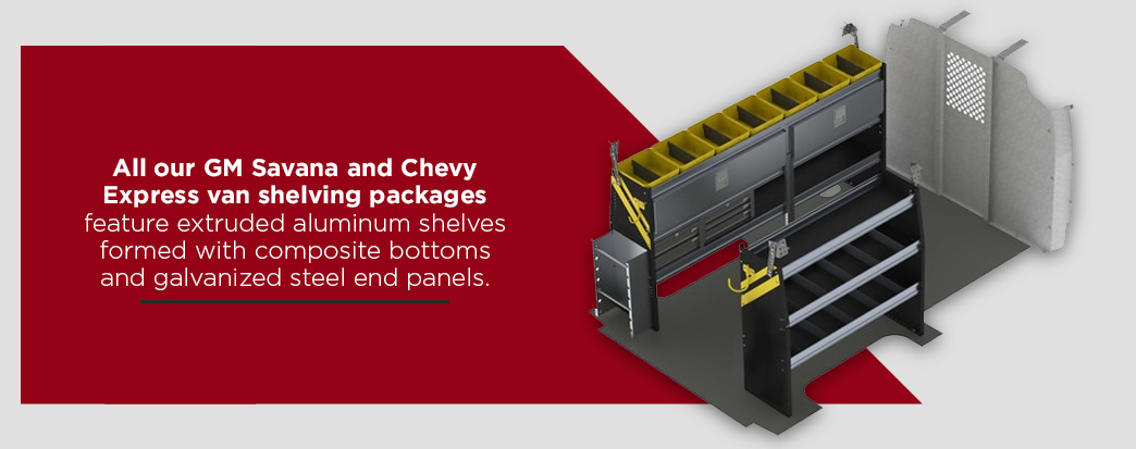Savana/Express Commercial Van Shelving Packages