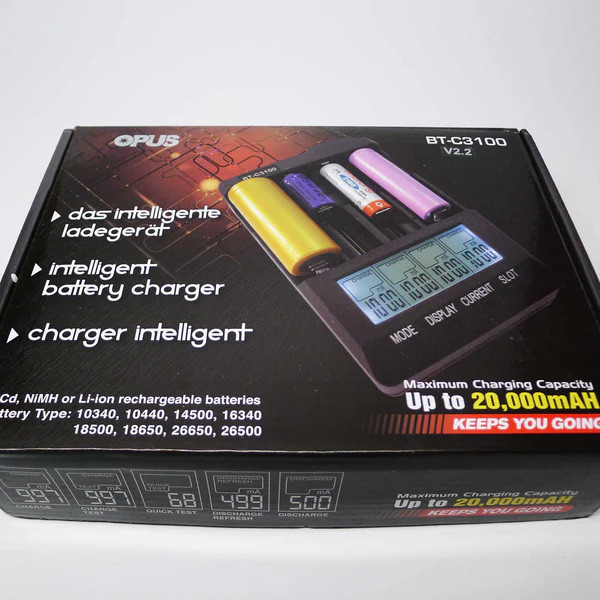 Opus BT-C3100 NICD NIMH Li on AA, AAA, 18650 Charger Discharger Analyzer