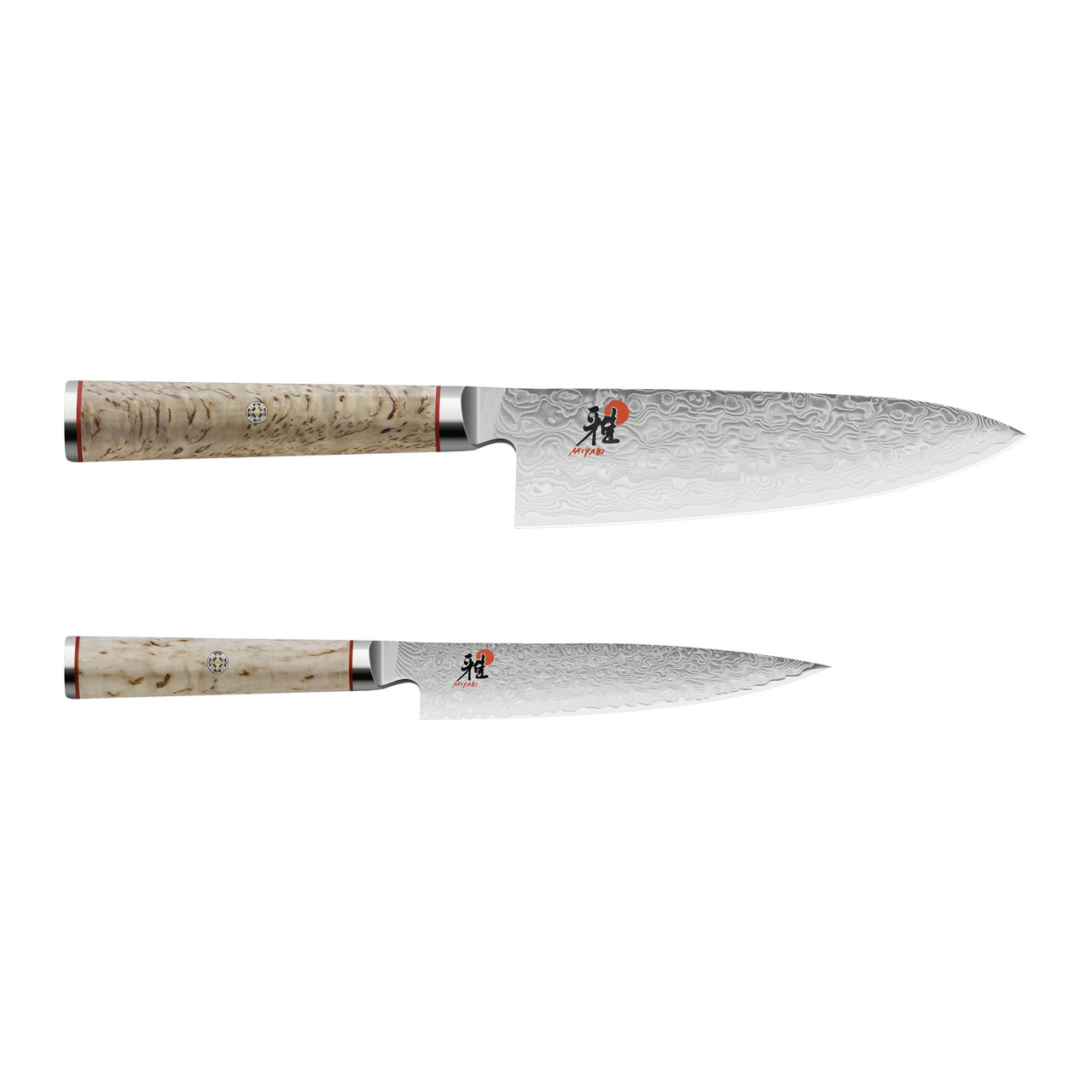 5000MCD Birchwood Set 2 - 20cm Gyutoh Chef's Knife, 13cm Shotoh Utility ...