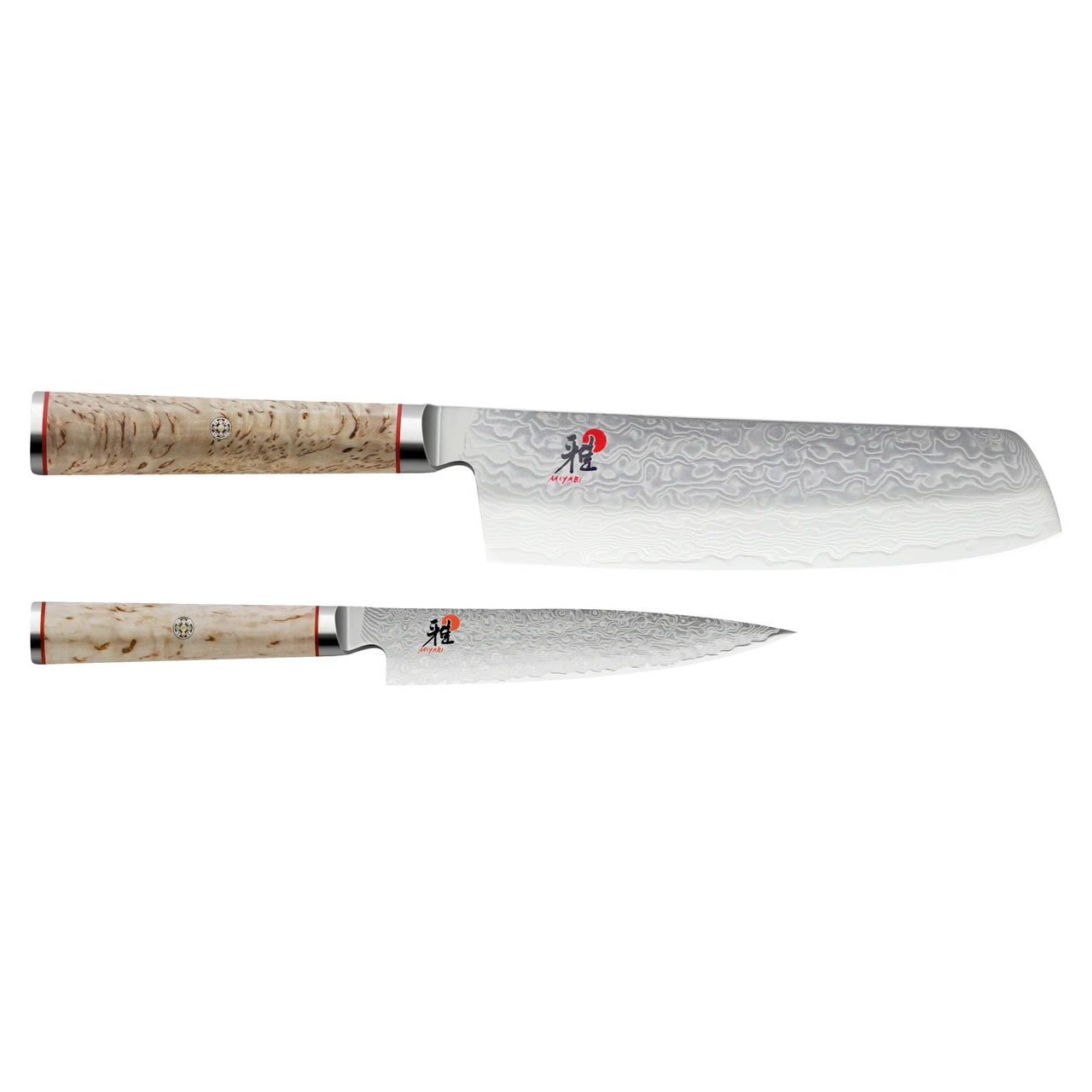 5000MCD Birchwood 2pc Set - 13cm Shotoh Knife, 17cm Nakiri Knife ...