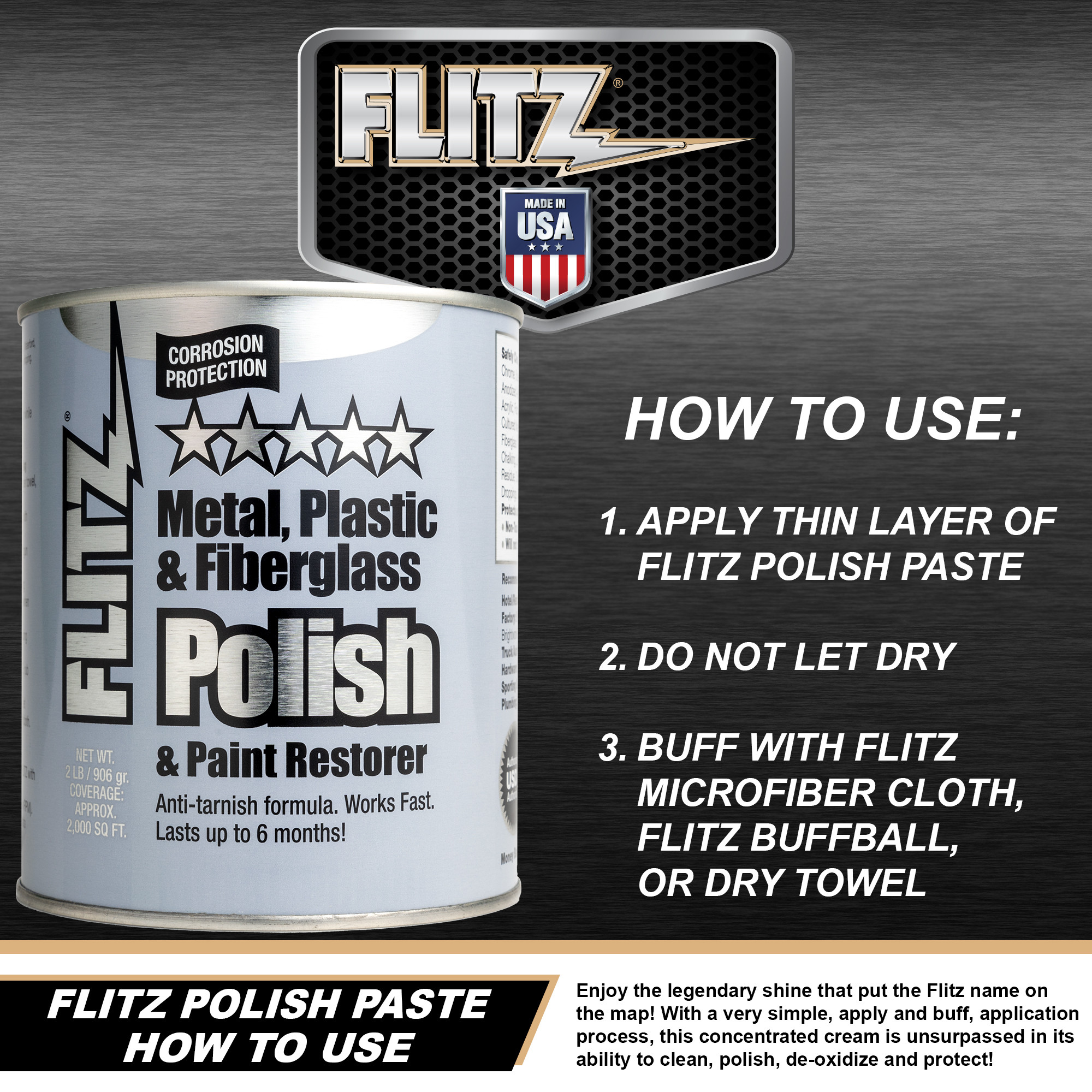 Flitz Paste Metal Polish | Flitz Premium Polishing Products