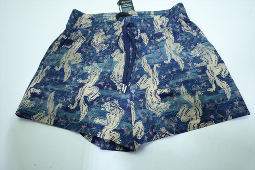 Greyson Woven Wolf Phoenix Boxer Shorts Womens Waist Size Small Blue ...