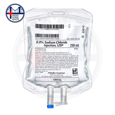 0.9% Sodium Chloride 250mL for IV Drip (Single 250mL Bag)