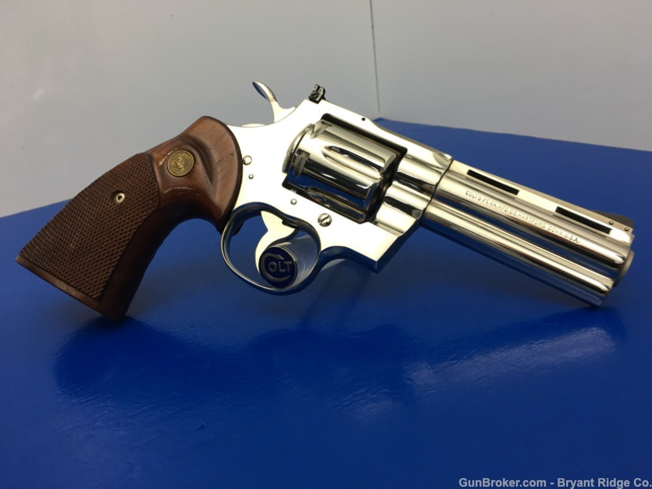 1974 Colt Python .357 Mag 4" *ASTONISHING RARE NICKEL FINISH - Bryant Ridge
