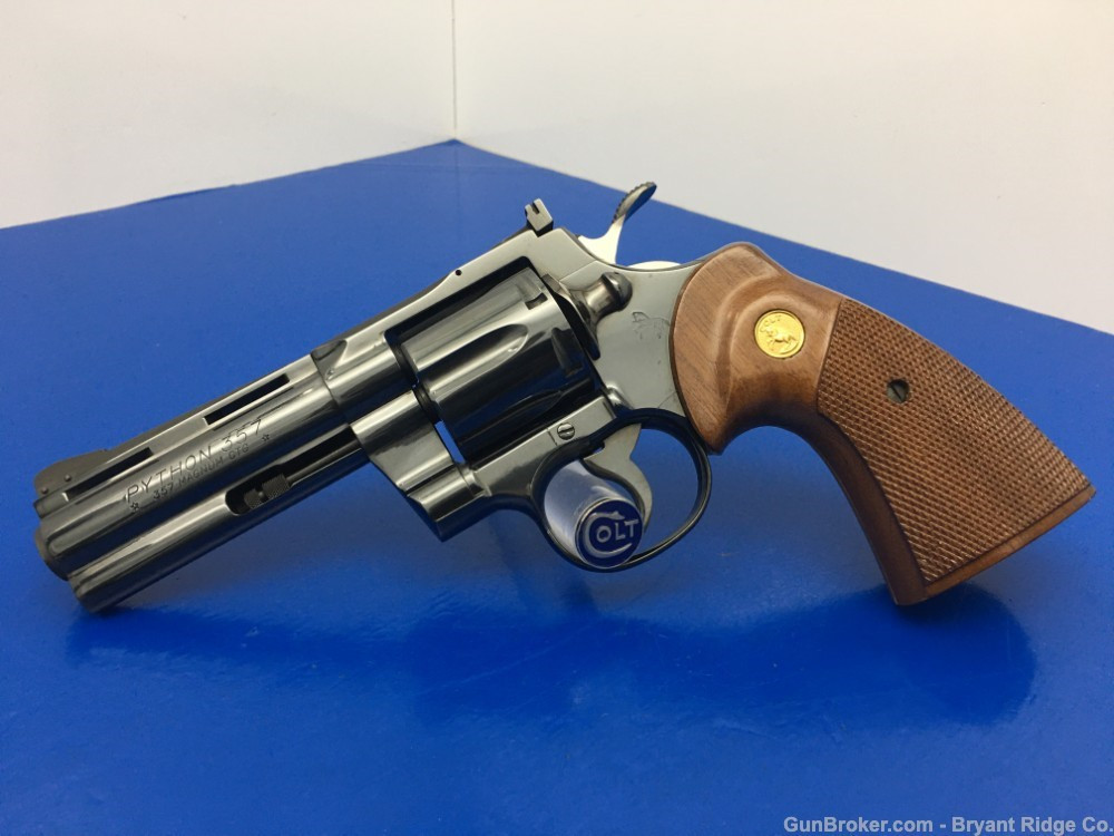 1975 Colt Python .357 Magnum Blue 4" *INCREDIBLE SNAKE SERIES REVOLVER ...