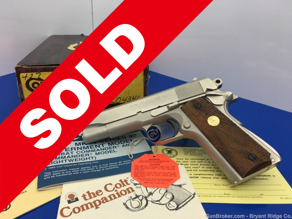Colt MKIV Combat Commander *INCREDIBLY ULTRA RARE SATIN NICKEL MODEL ...